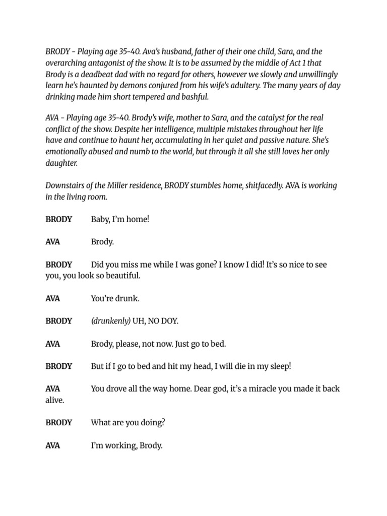 Heartache - Brody and Ava Scene | PDF