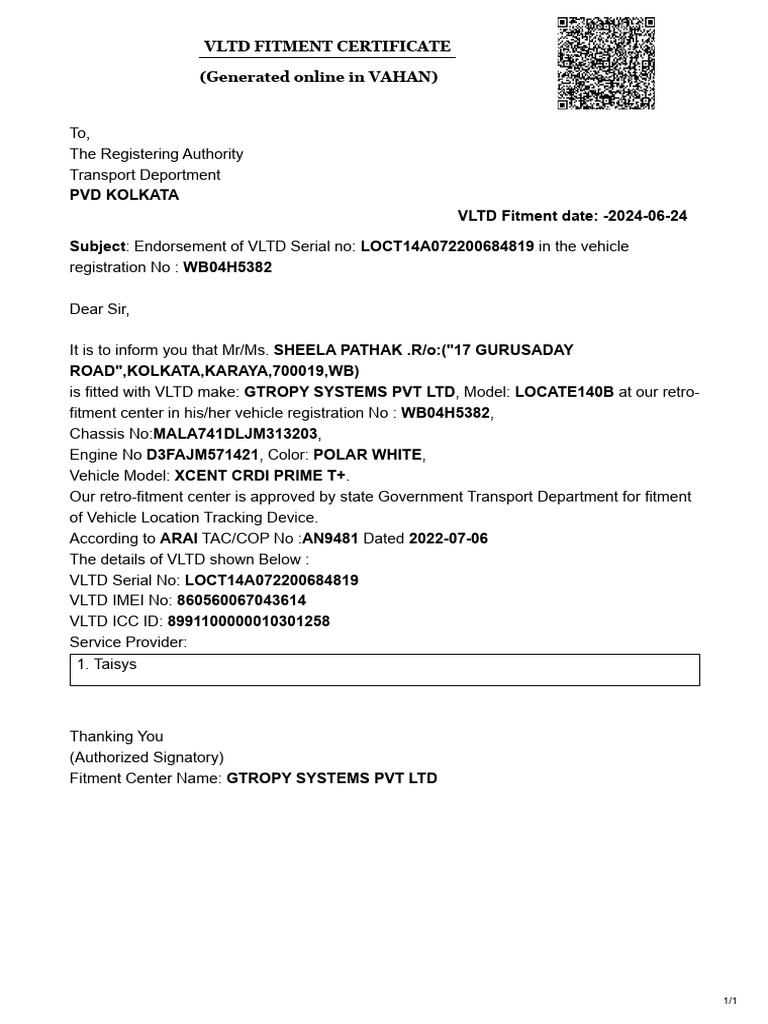 WB04H5382-vahan-certificate | PDF