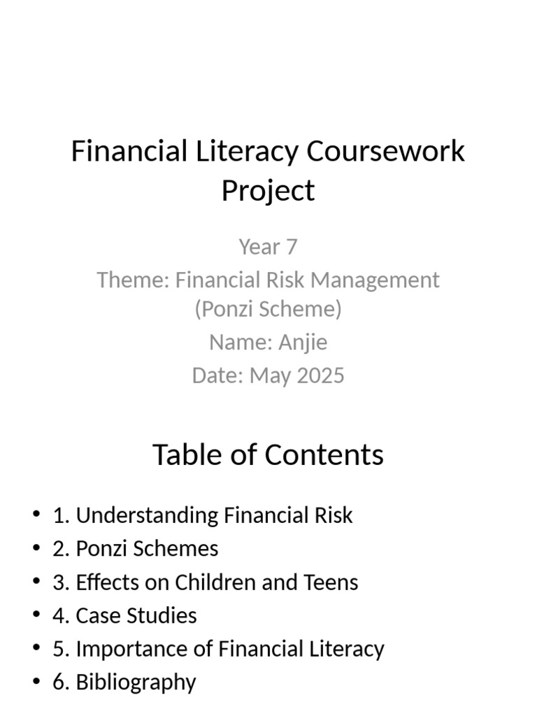 Understanding Financial Risk & Ponzi Schemes | PDF | Investing | Risk