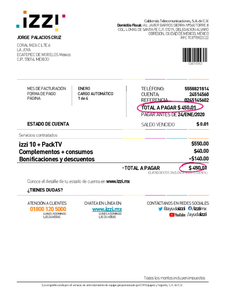 Recibo IZZI | PDF