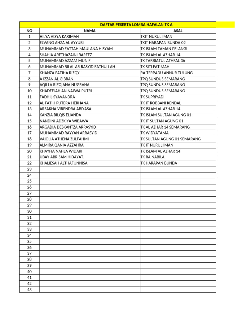 Lomba Olimpiade TK, SD, SMP Revisi 2-1 | PDF