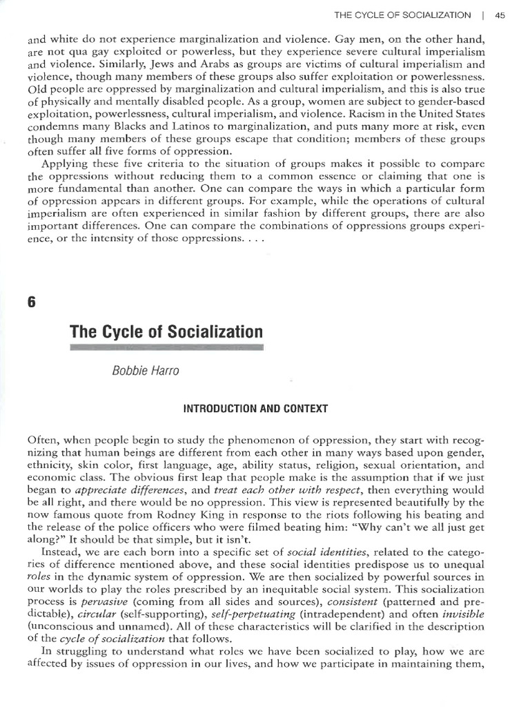 The Cycle of Socialization | PDF
