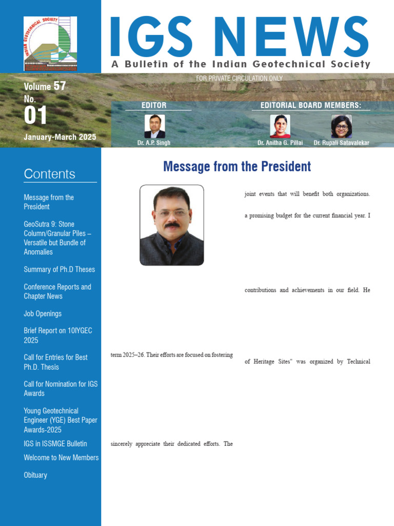 IGS News Jan-March 2025 - 2 | PDF | Deep Foundation | Foundation (Engineering)