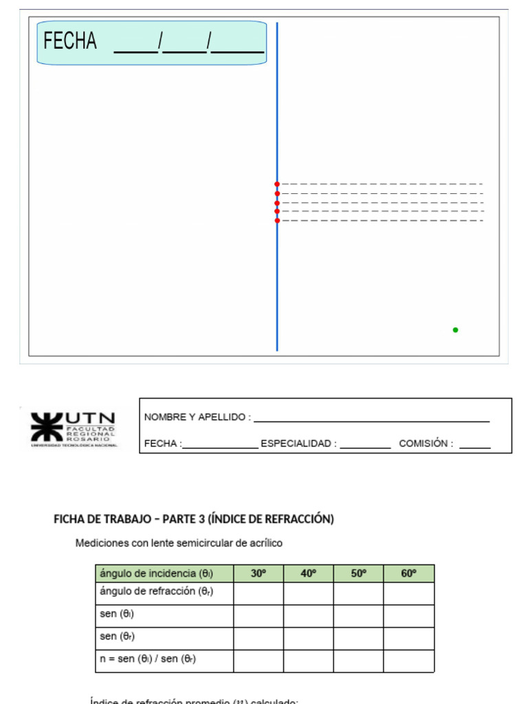 Plantillas y Fichas - TP Optica Geometrica v2 | PDF