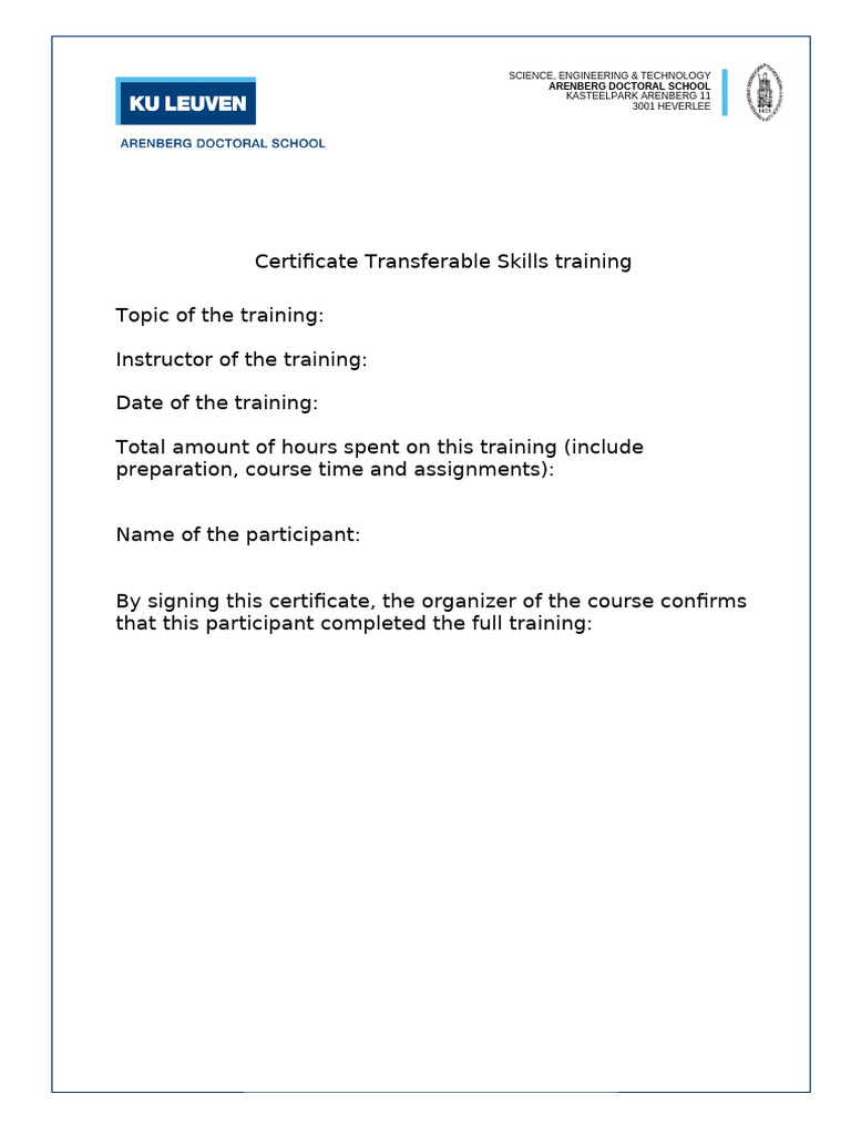 Skills Cursus | PDF