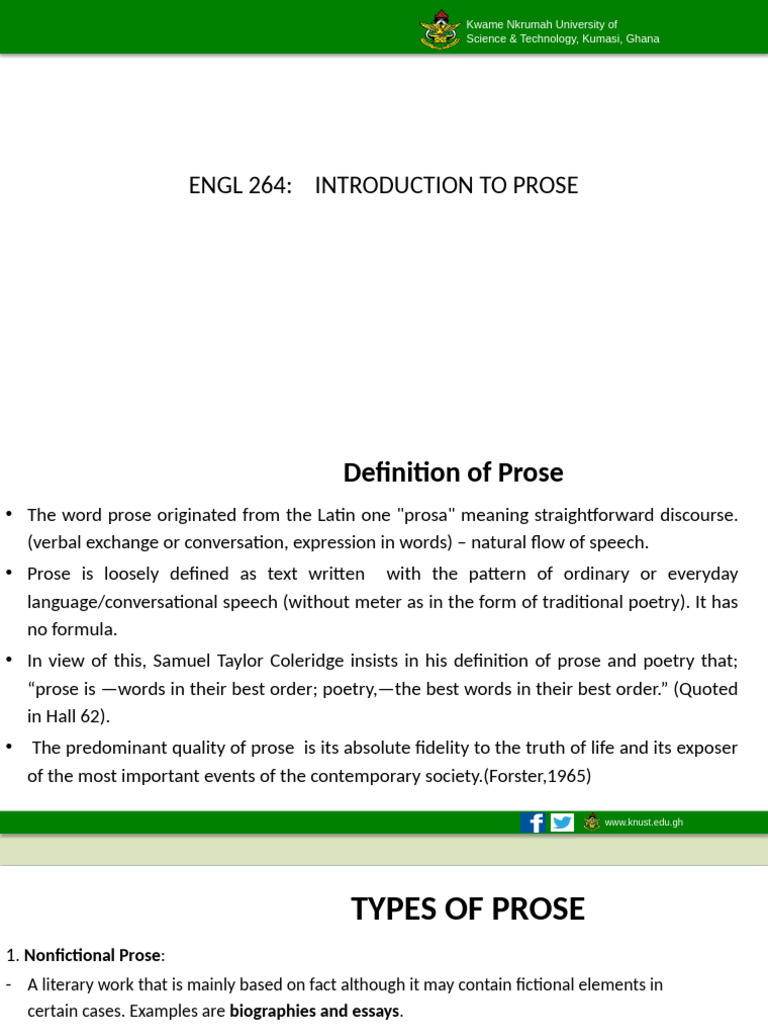Understanding Prose: Types and Elements | PDF | Narration | Plot ...