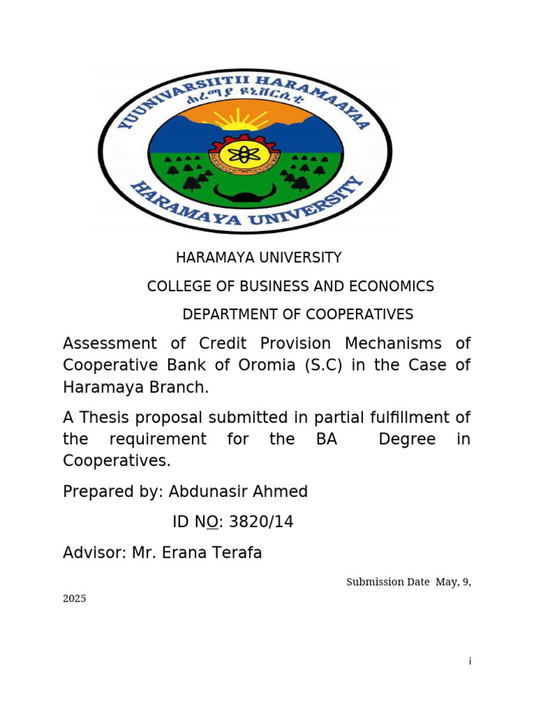 Edited Abdi Research Proposal | PDF | Loans | Credit