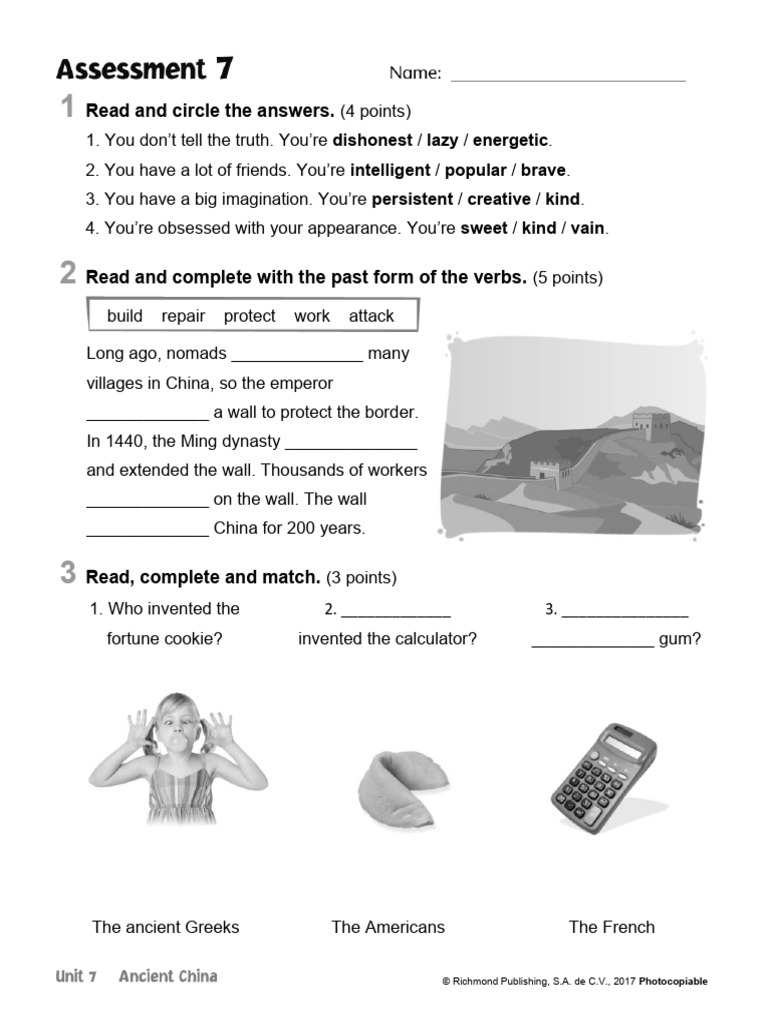 TU3 Assessment U7 | PDF
