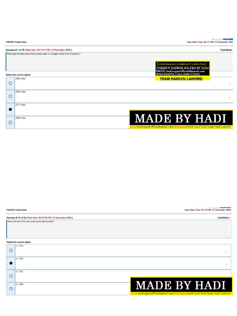 Pak301 Midterm File 3 Solved by Team Hadi-1 | PDF