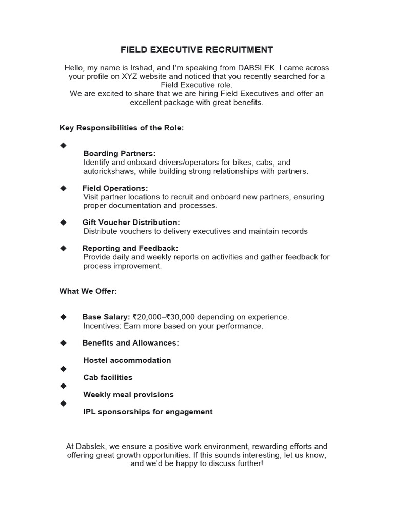 Field Executive | PDF
