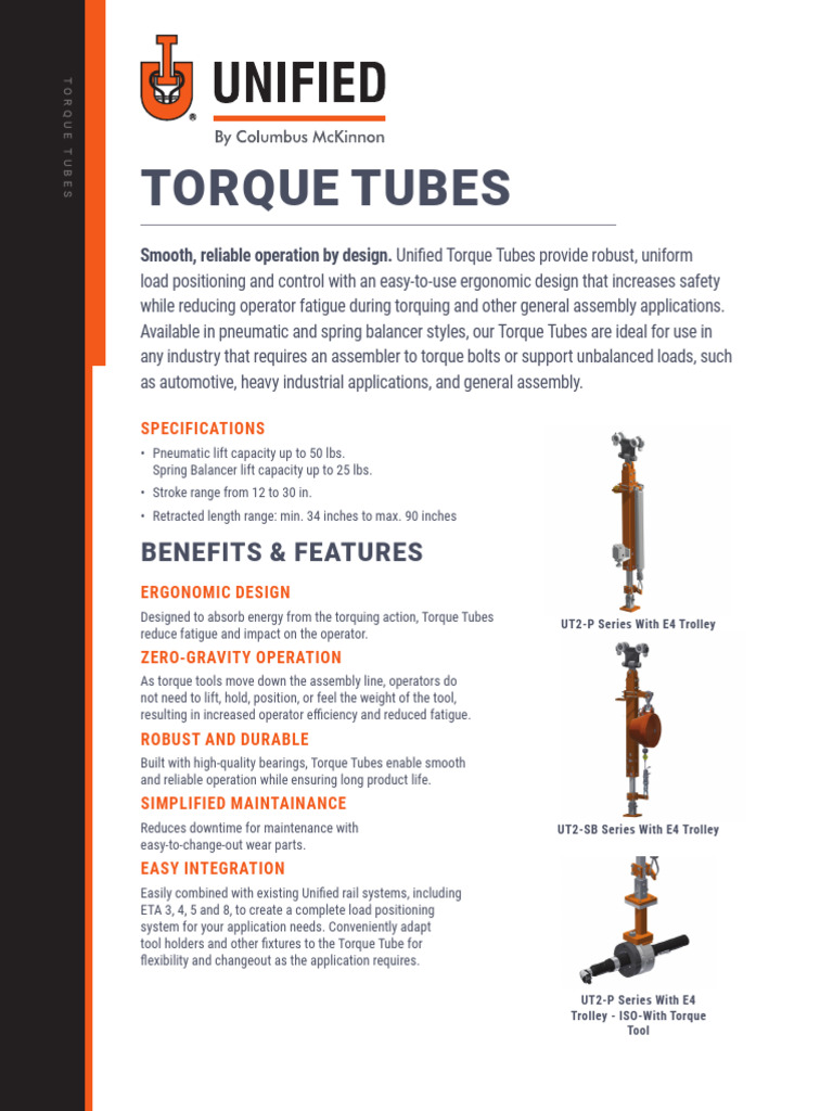 Un3500 - Unified Torque Tubes Brochure - v3 | PDF | Manufactured Goods ...