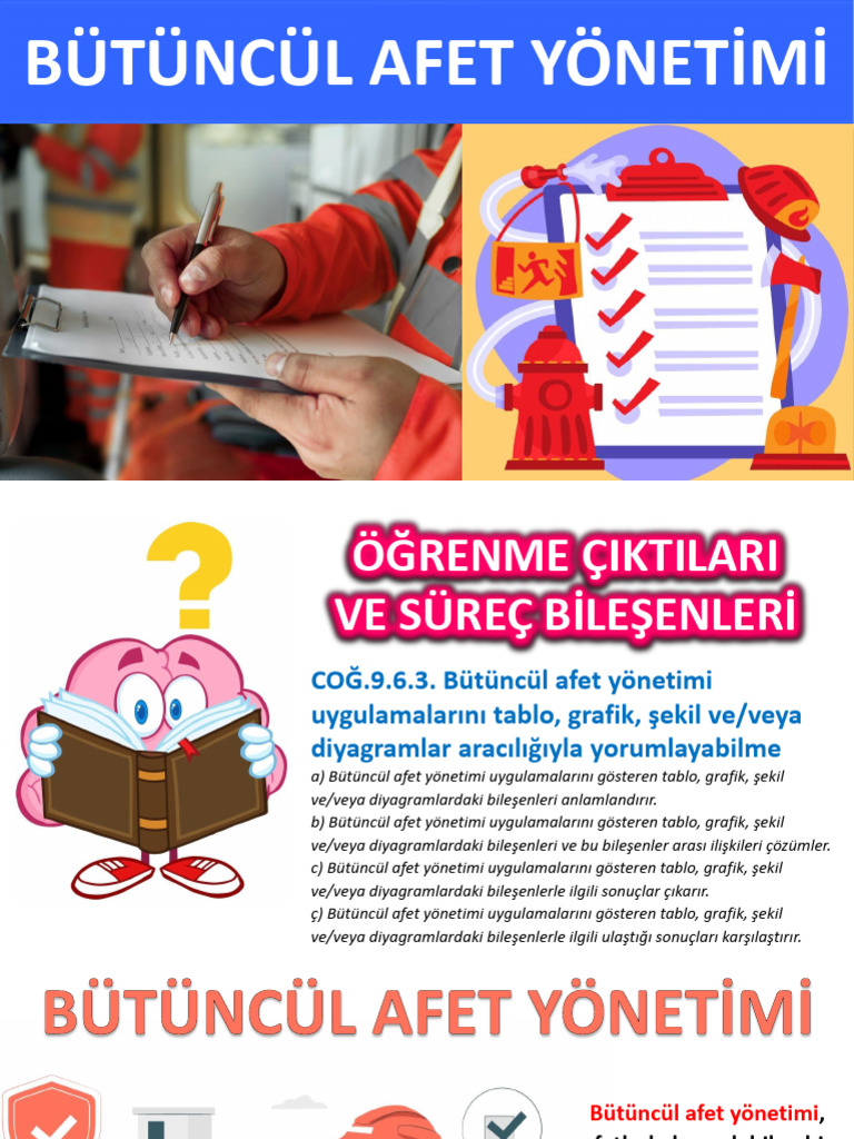 9.6.3. Bütüncül Afet Yönetimi Slayt | PDF