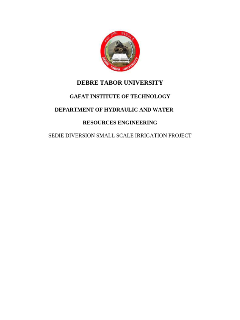 Sedie Irrigation Project Draft31111 | PDF | Discharge (Hydrology ...