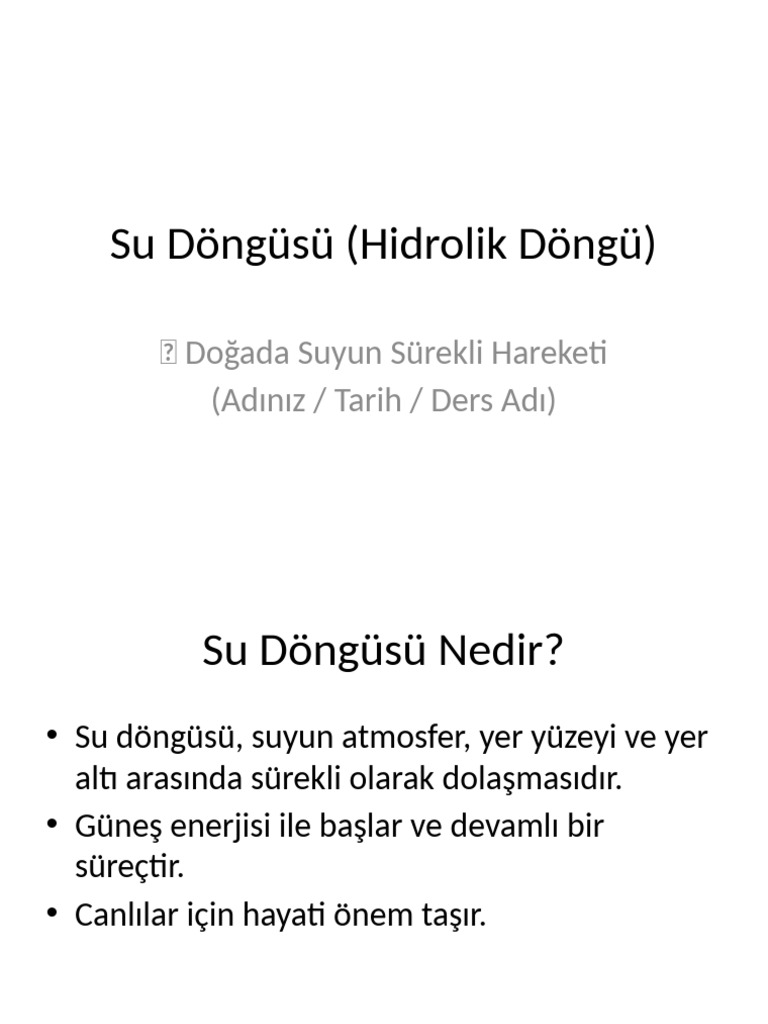 Su Dongusu Slayt | PDF