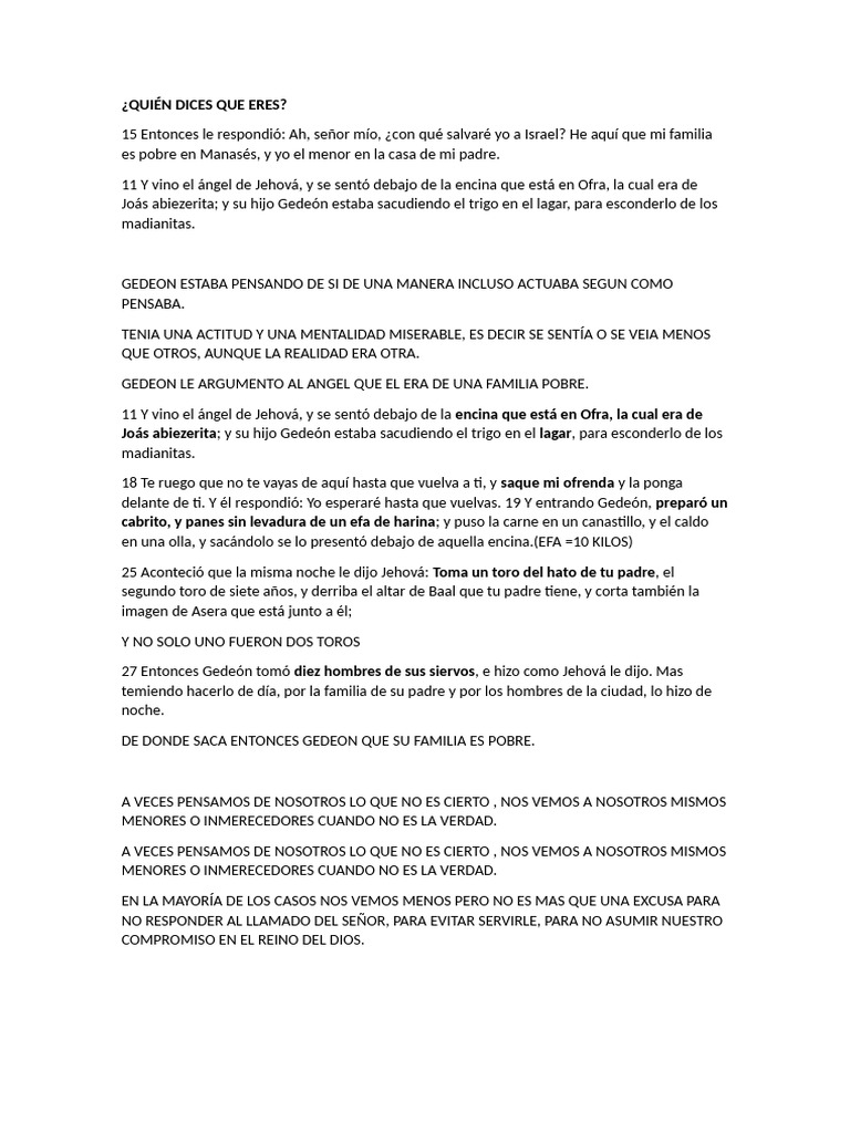 Quién Dices Que Eres | PDF | Dios