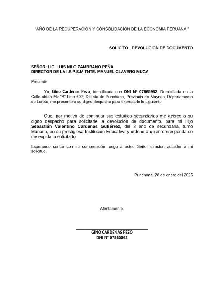 Solicito Devolucion de Dinero Rita Clavero Muga | PDF