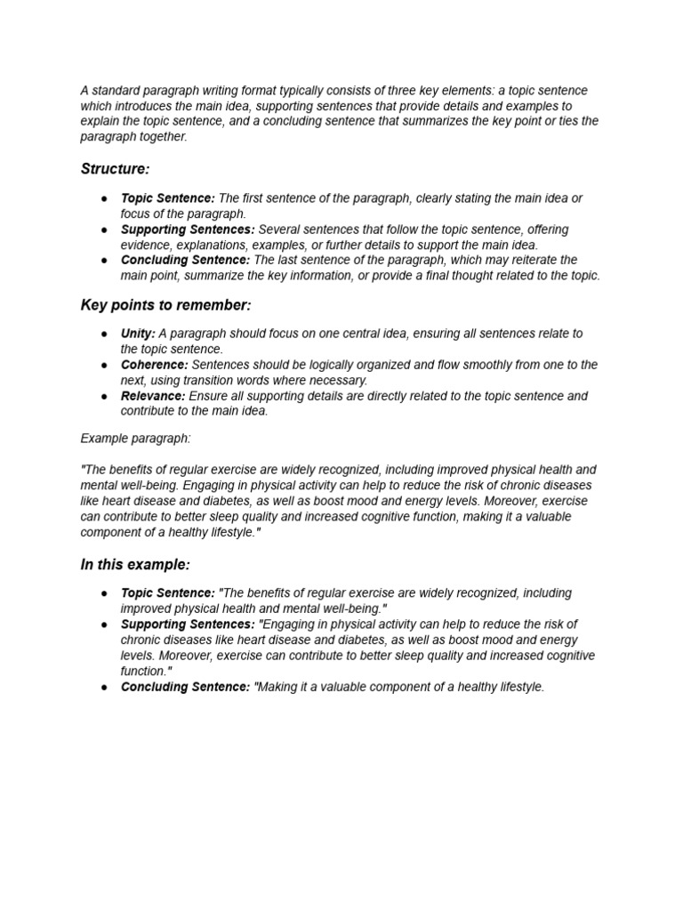 Paragraph Writing Format | PDF