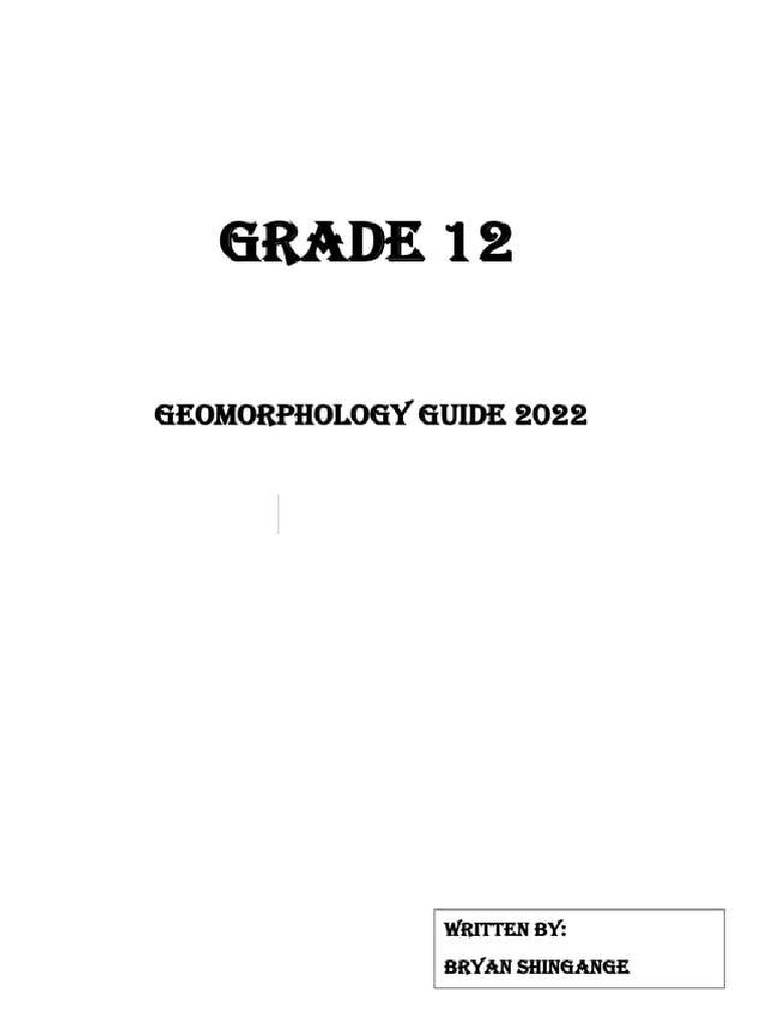 Geomorphology Grade 12 | PDF