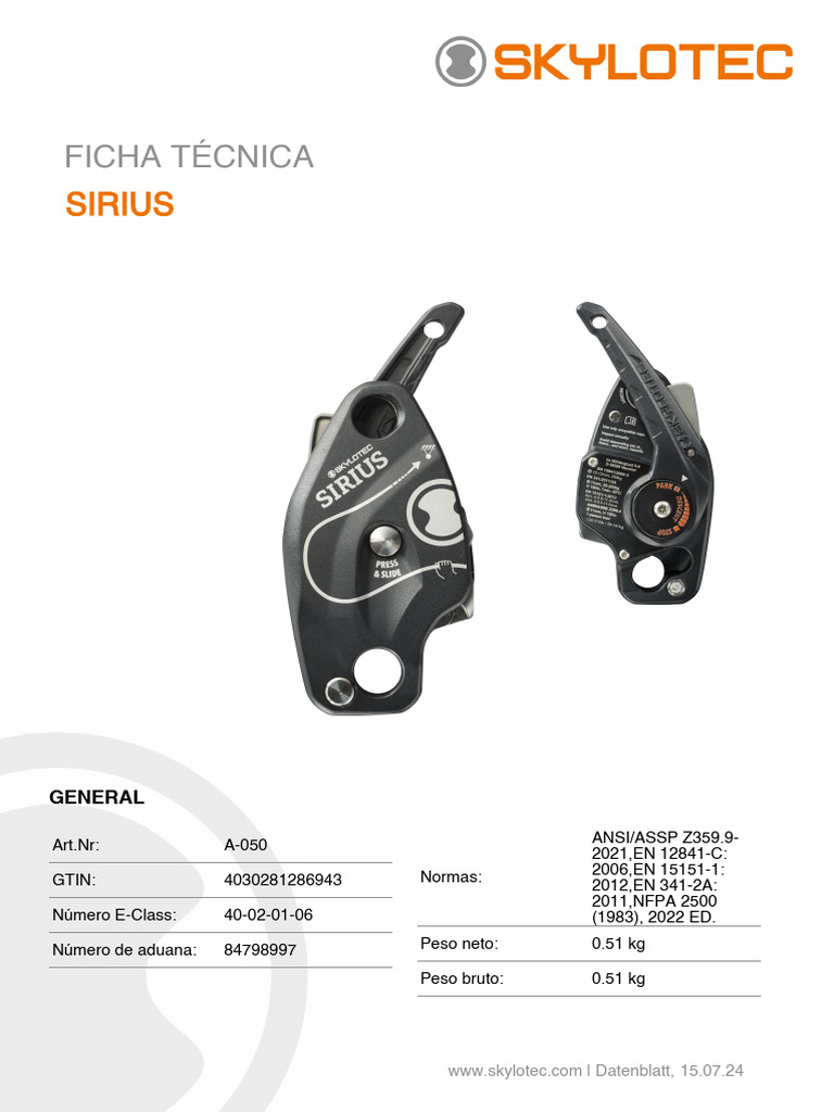 Descendedor Sirius | PDF