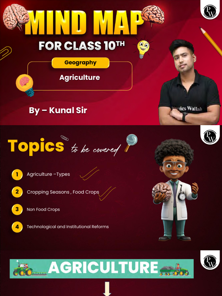 Geography - Agriculture - Class Notes - Class 10th Mind Map Series ...