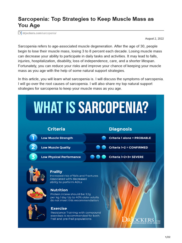 Sarcopenia Top Strategies To Keep Muscle Mass As You Age | PDF ...