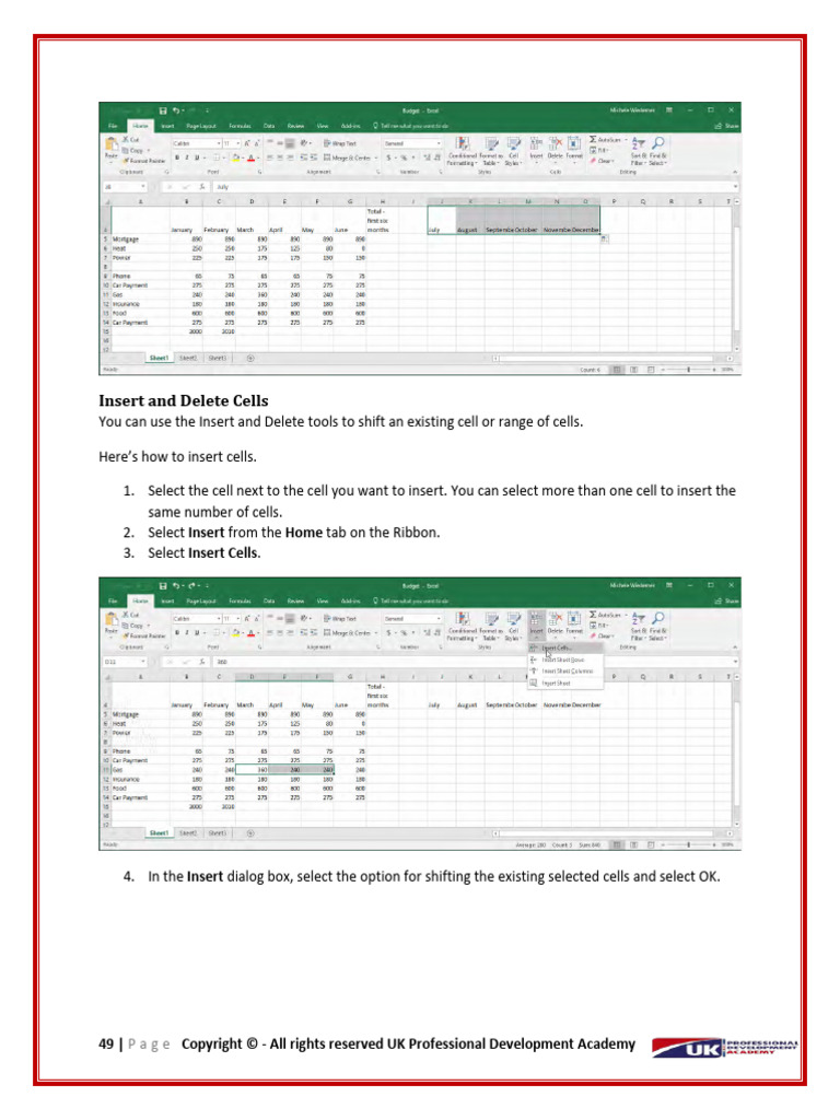 Excel 2016 Training Manual - Part3 | PDF | Microsoft Excel | All Rights Reserved