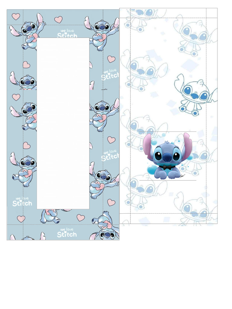 Caixa Caneta Pompom (Stitch Azul) | PDF