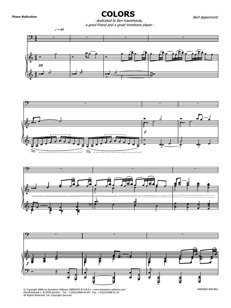 Colors For Trombone by Bert Appermont 1 | PDF