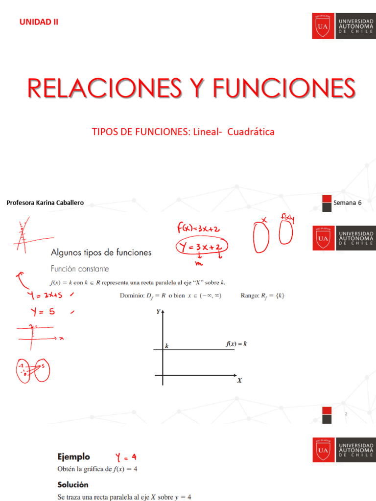 Tipos de Función LINEAL CUADRATICA | PDF
