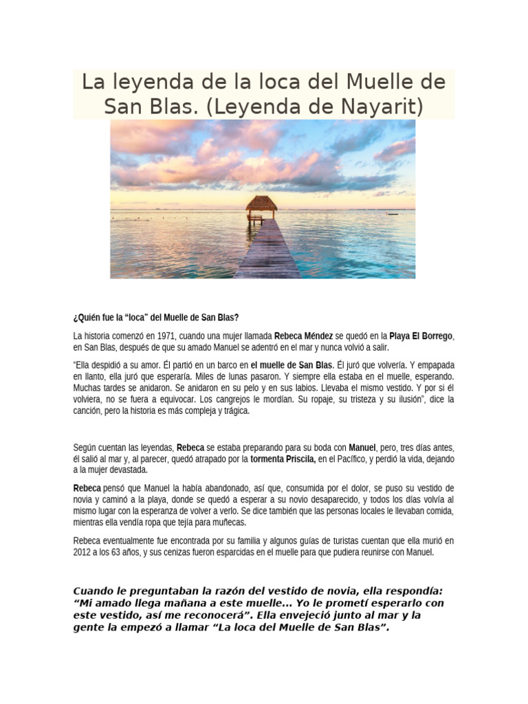 La Leyenda de La Loca Del Muelle de San Blas | PDF