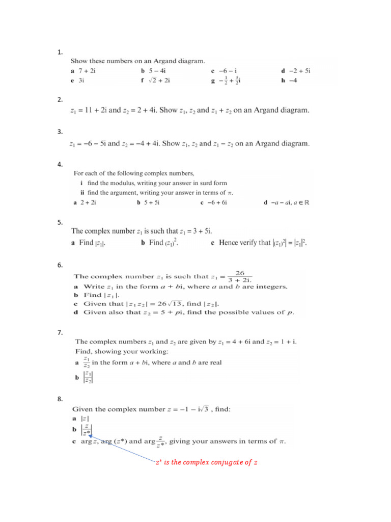 Complex Numbers Problem Set 2 | PDF