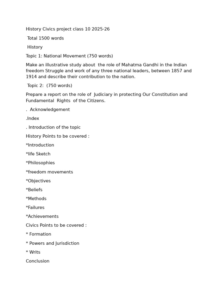 History Civics Project 2025 | PDF
