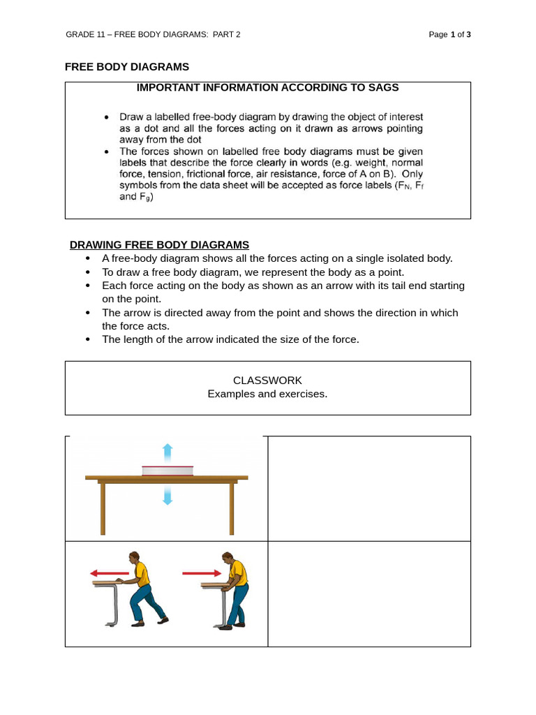 Drawing Free Body Diagrams | PDF