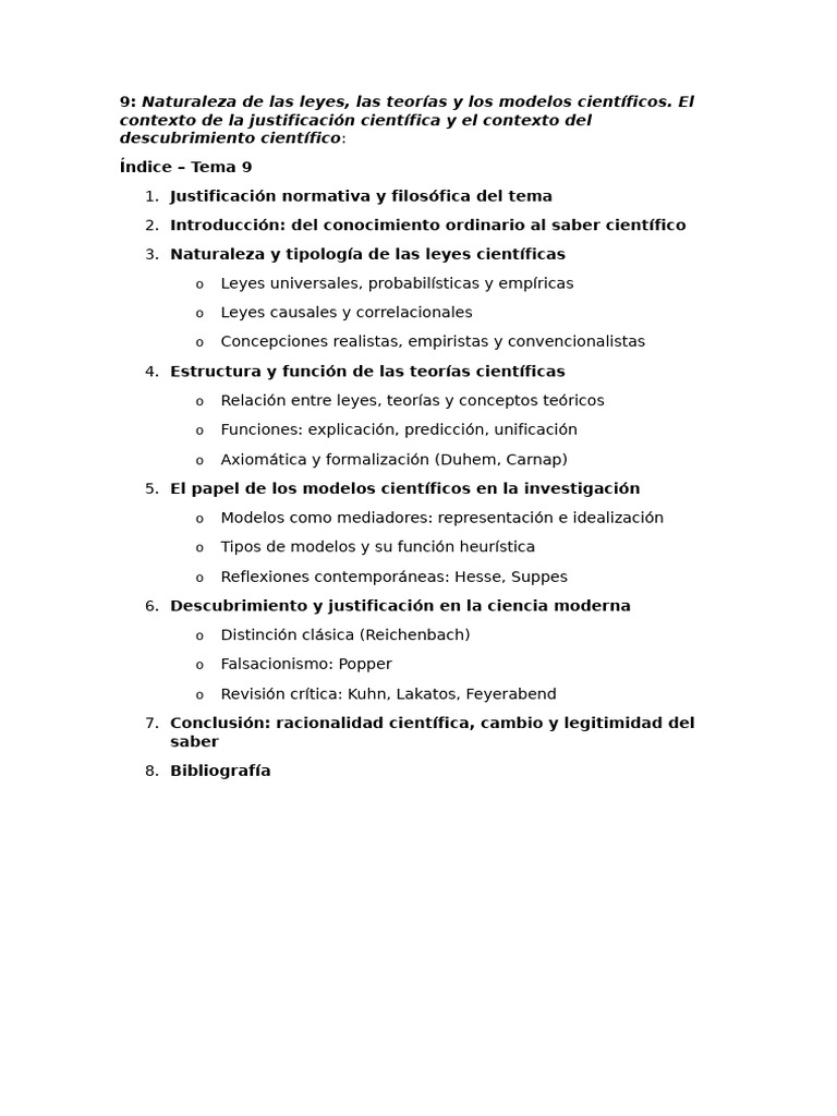 Leyes, Teorías y Modelos Científicos | PDF | Teoría | Conocimiento