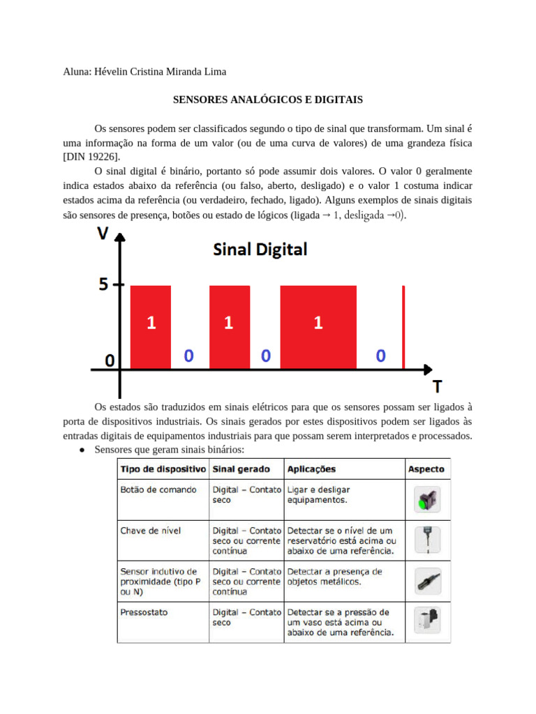 Sensores Analógicos e Digitais | PDF | Sinal Analógico | Sensor