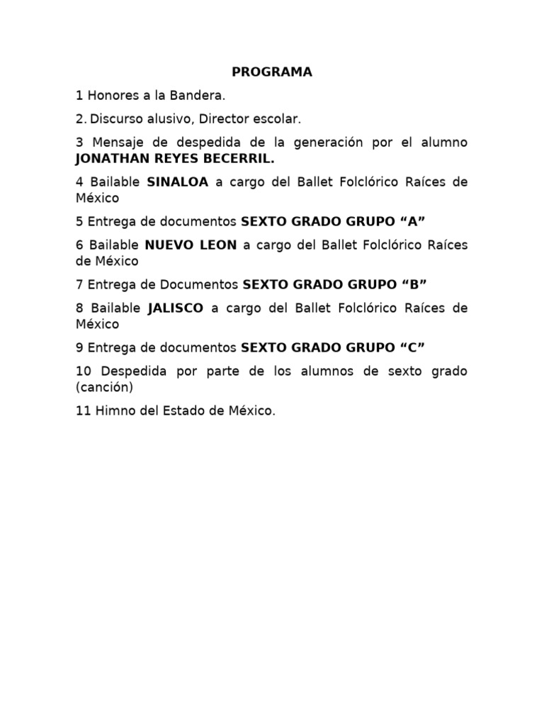 Programa Correcto | PDF