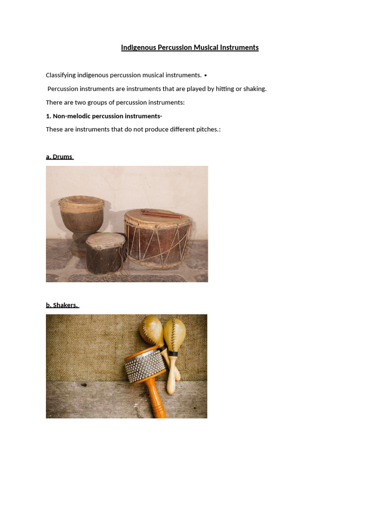 Indigenous Percussion Musical Instruments | PDF