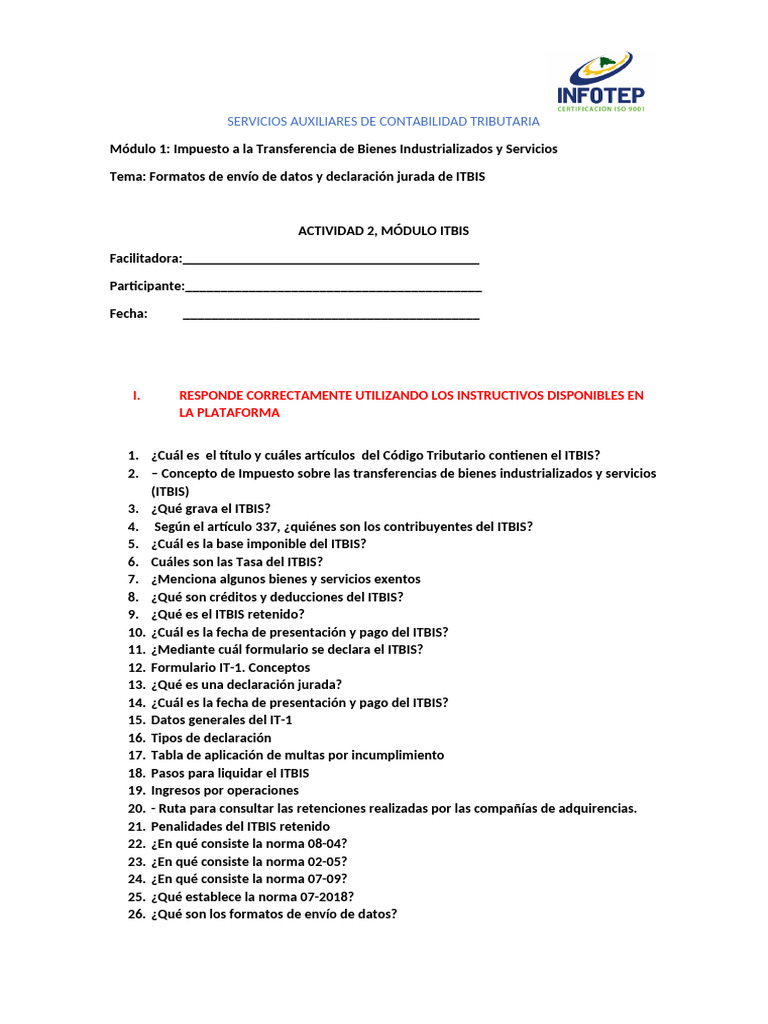 Importancia del ITBIS y Norma 02-05 | PDF | Impuestos