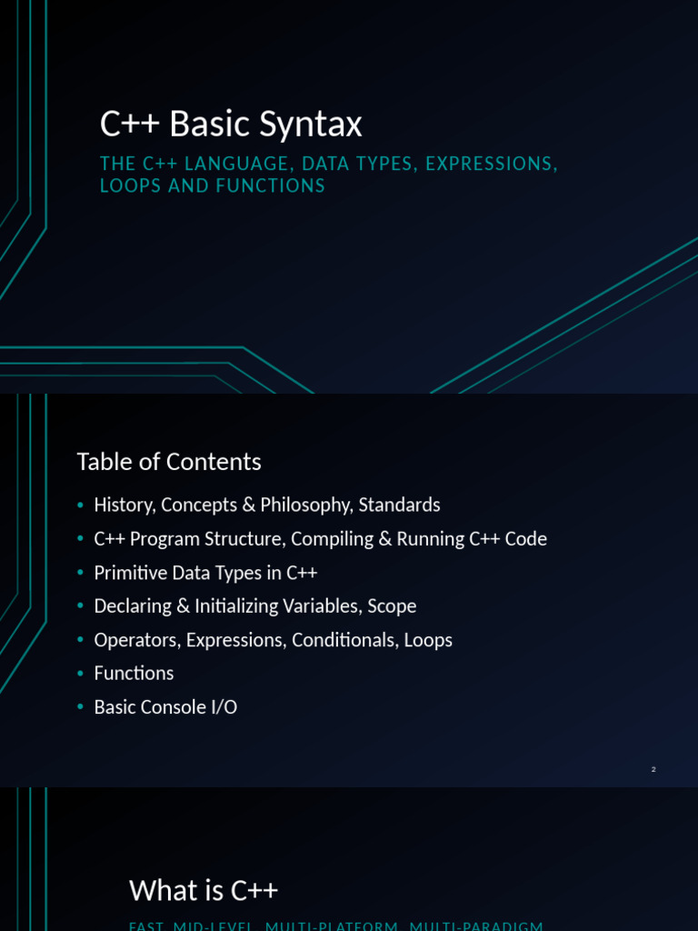 01.Cpp Basic Syntax | PDF | C++ | Integer (Computer Science)