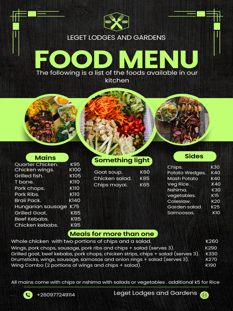 Leget Food Menu 2024 | PDF