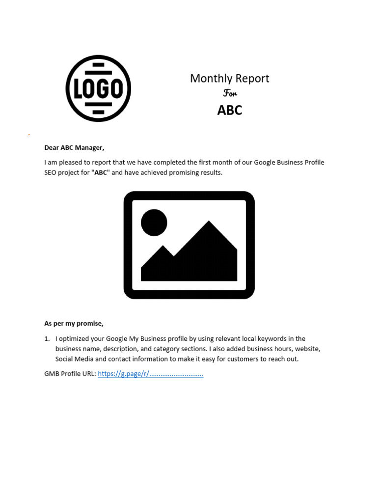 Monthly GBP SEO Performance Report | PDF
