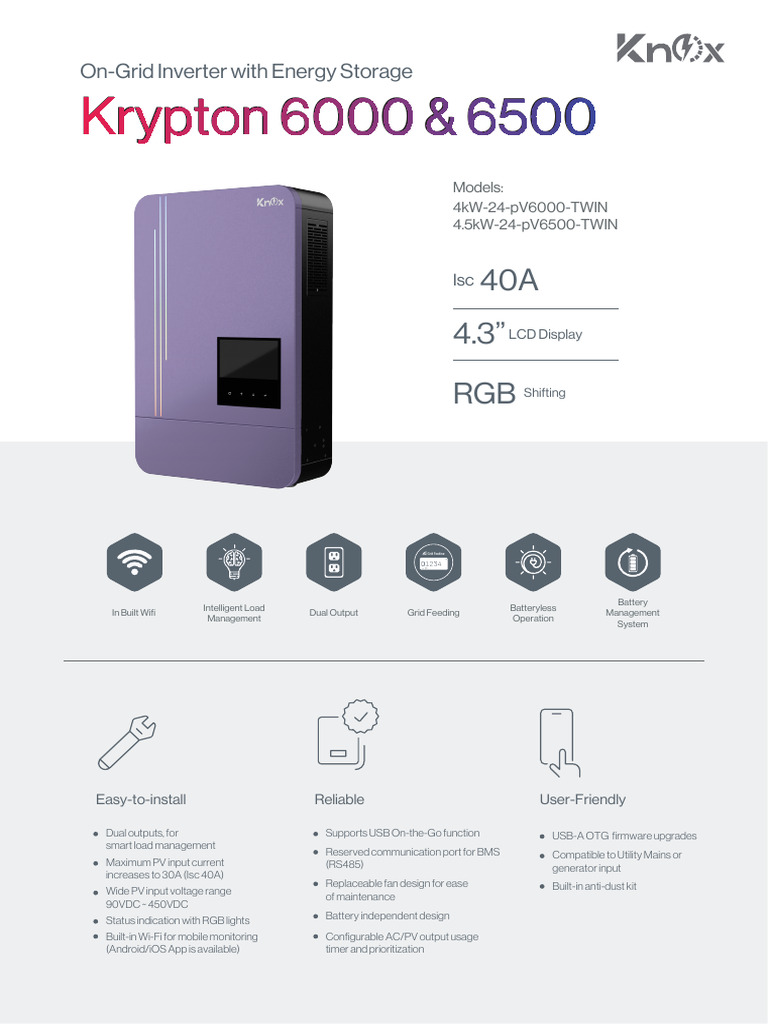 Knox PV 6500 User Manual Overview | PDF | Alternating Current | Battery ...