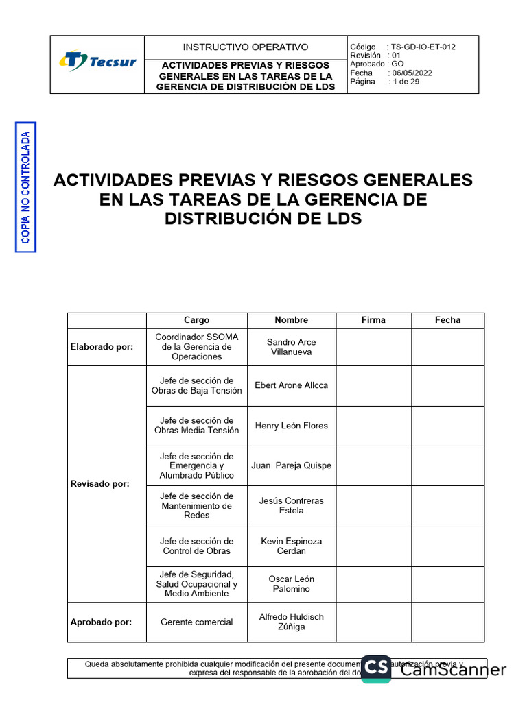 TS-gd-io-et-012 (01) Actividades Previas y Riesgos Generales en Las Tareas de La Gd de Lds(1 ...