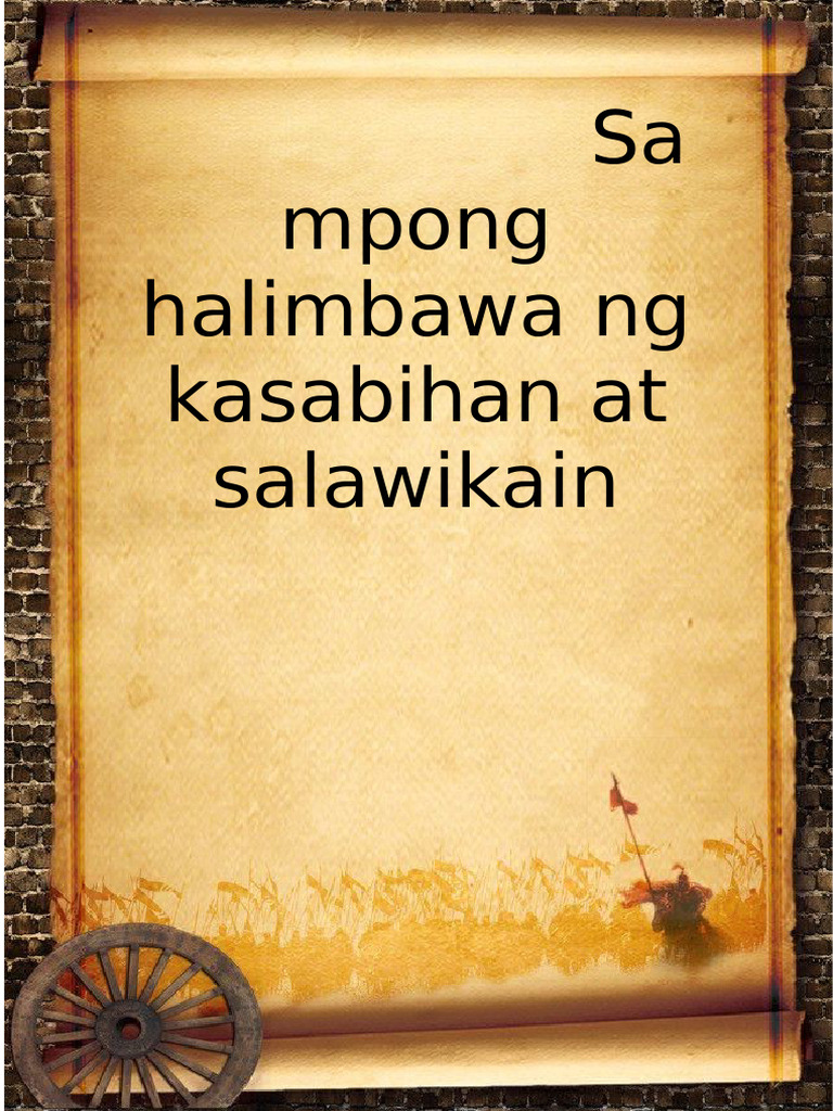 Sampong Halimbawa NG Kasabihan | PDF
