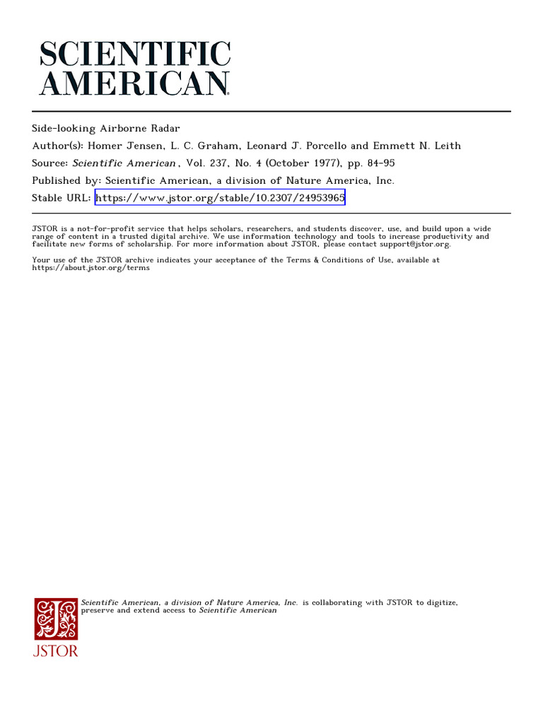 Jensen Et Al, 1977. Side-Looking Airborne Radar | PDF | Radar | Infrared