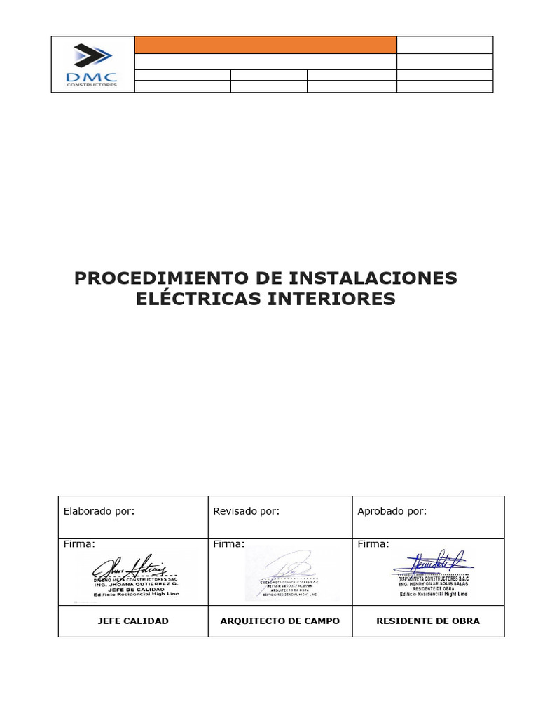 CAL-PROC-047 Instalaciones Eléctricas en Interiores IIEE - Rev.00 | PDF | Ingenieria Eléctrica ...
