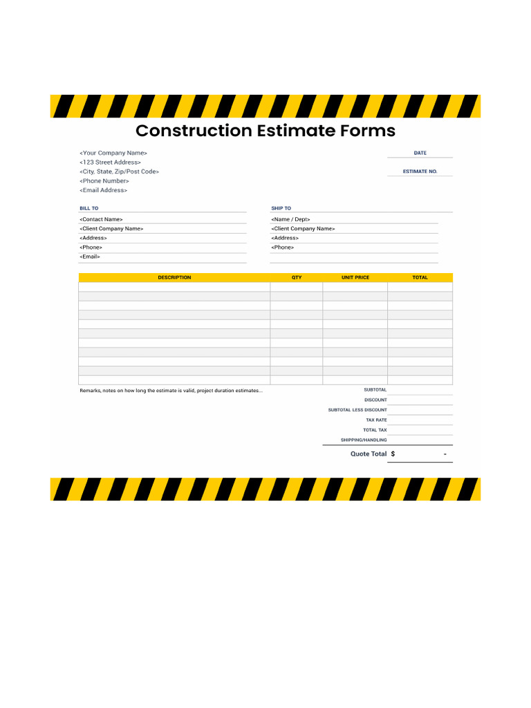 Free Printable Construction Estimate Forms - 236431.png | PDF