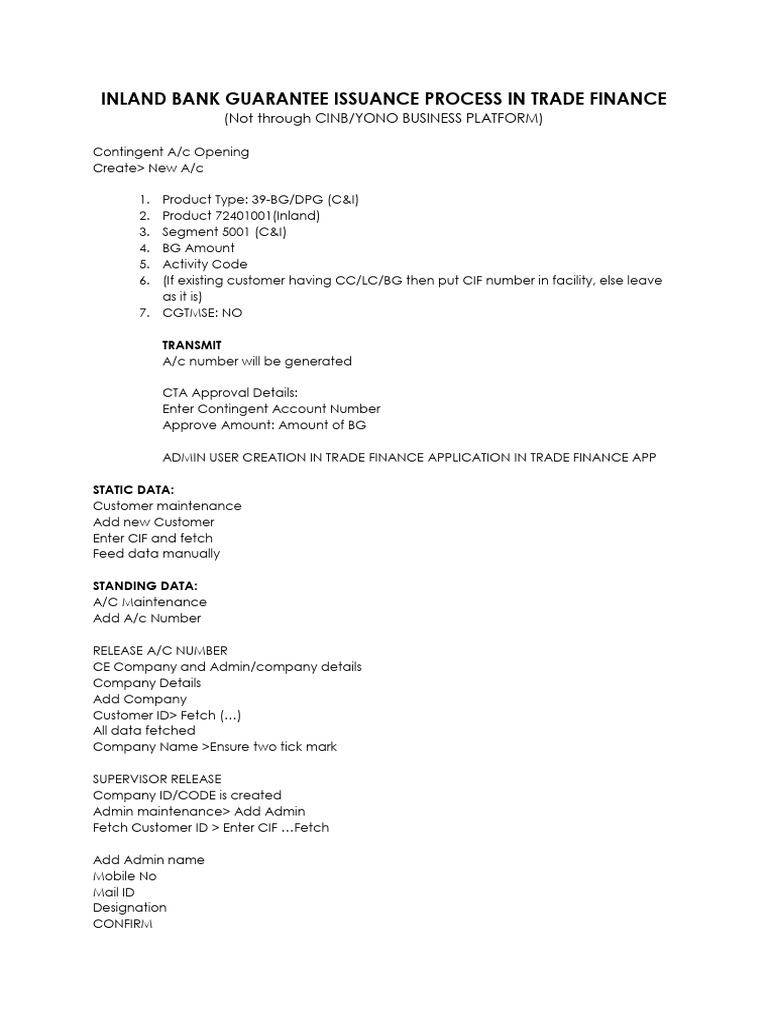 BANK GUARANTEE PROCESS COMPILED eTRADE | PDF | Computing