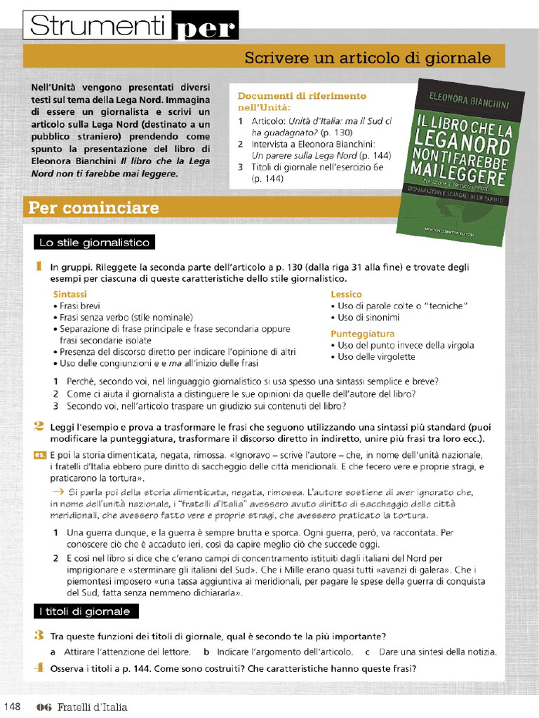 Strumenti Per Scrivere Un Articolo Giornalistico | PDF