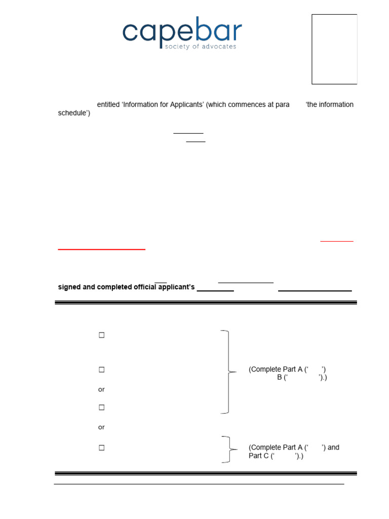 2025 05 Cape Bar Application Form For Membership and Pupillage in 2026 ...